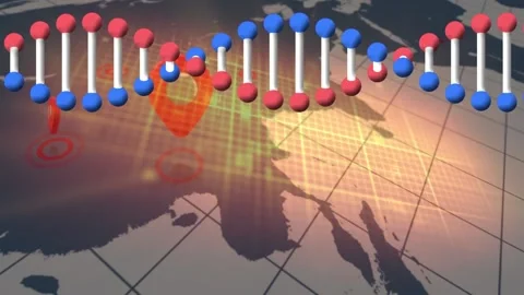 Animation of dna strand rotating over he... | Stock Video | Pond5