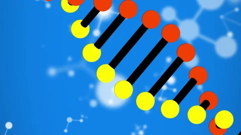 Animation of dna strand spinning and mol... | Stock Video | Pond5