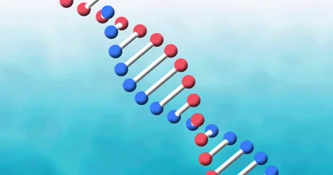 Animation of dna strand spinning over bl... | Stock Video | Pond5