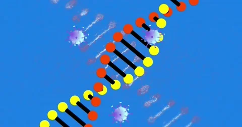 Animation of dna strand spinning over gr... | Stock Video | Pond5