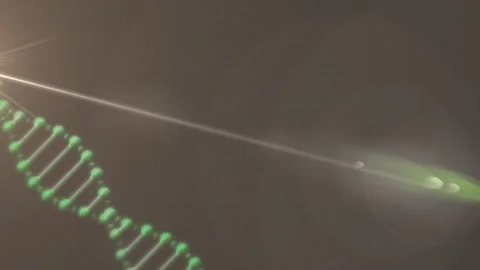 Animation of dna strand spinning over gr... | Stock Video | Pond5