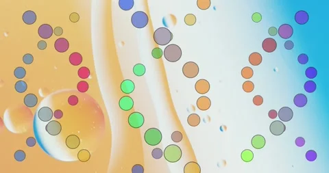 Animation of dna strands over bubbles on... | Stock Video | Pond5