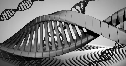 Animation of dna strands spinning over g... | Stock Video | Pond5