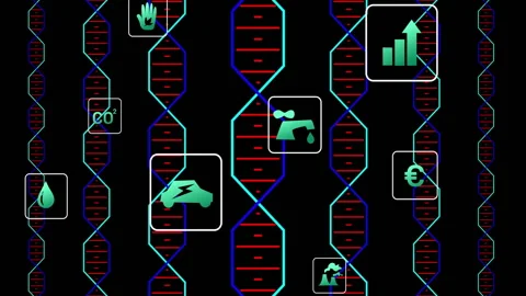 Animation of DNA strands with utility ic... | Stock Video | Pond5