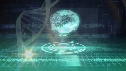 Animation of dna structure and brain spi... | Stock Video | Pond5
