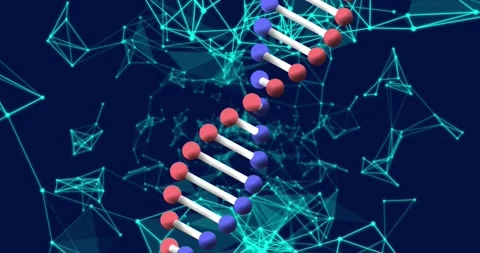 Animation of dna structure with networki... | Stock Video | Pond5