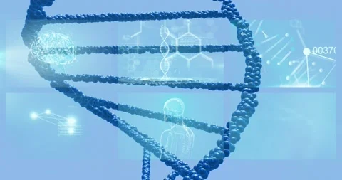 Animation of dna structure over screens ... | Stock Video | Pond5