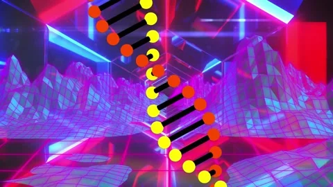 Animation of dna structure spinning over... | Stock Video | Pond5