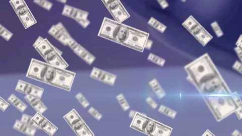 Animation of dollar bills falling, with ... | Stock Video | Pond5