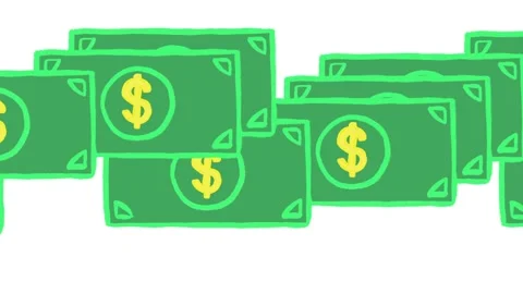 Animation of Dollar Bills Floating Hand ... | Stock Video | Pond5