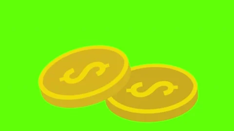 Animation of dollar coins on a green scr... | Stock Video | Pond5