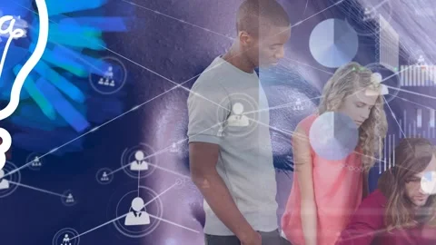 Animation of dots connected with lines, ... | Stock Video | Pond5