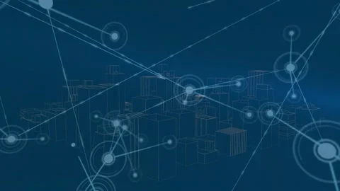 Animation of dots connected with lines o... | Stock Video | Pond5