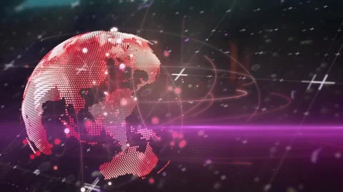 Animation of dots forming map on globe a... | Stock Video | Pond5