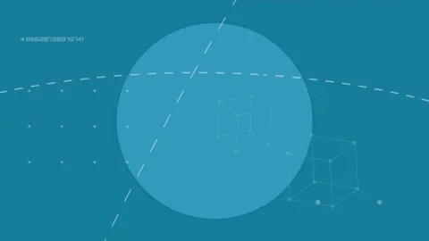 Animation of dotted line and cube over c... | Stock Video | Pond5