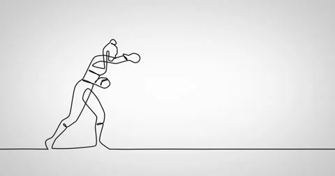 Animation of drawing of female boxer pun... | Stock Video | Pond5