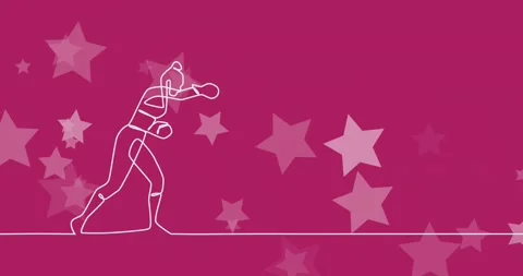 Animation of drawing of female boxer pun... | Stock Video | Pond5