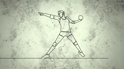 Animation of drawing of female handball ... | Stock Video | Pond5