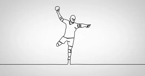 Animation of drawing of male handball pl... | Stock Video | Pond5