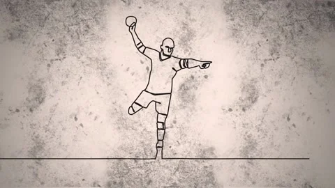 Animation of drawing of male handball pl... | Stock Video | Pond5