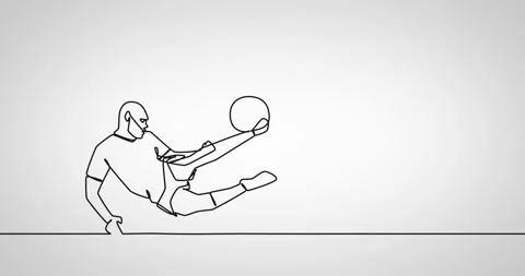 Animation of drawing of male soccer play... | Stock Video | Pond5