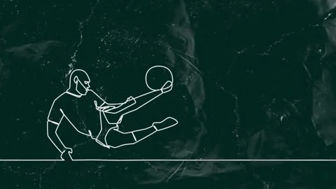 Animation of drawing of male soccer play... | Stock Video | Pond5