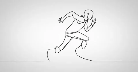 Animation of drawing of sportsman runnin... | Stock Video | Pond5