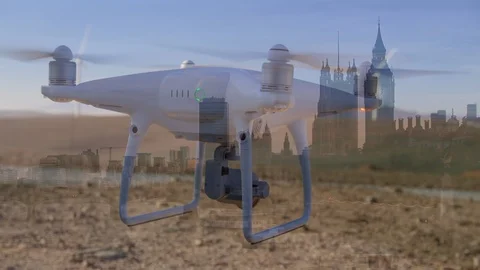 Animation of a drone flying over a citys... | Stock Video | Pond5