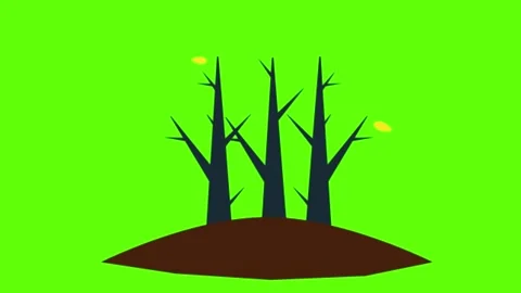 Animation of dry leafless trees on a gre... | Stock Video | Pond5