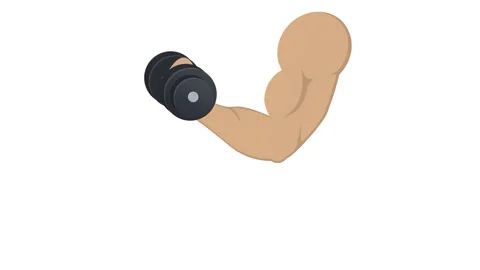 Animation of dumbbells in hands. Biceps.... | Stock Video | Pond5
