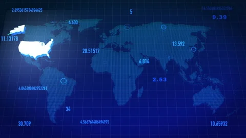Animation of Earth map. United States ma... | Stock Video | Pond5