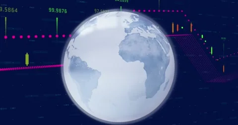 Animation of earth revolving while graph... | Stock Video | Pond5