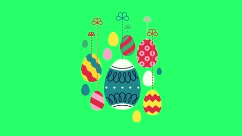 Animation Easter egg isolate on green ba... | Stock Video | Pond5