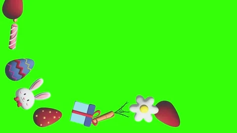 Animation of Easter elements on green sc... | Stock Video | Pond5