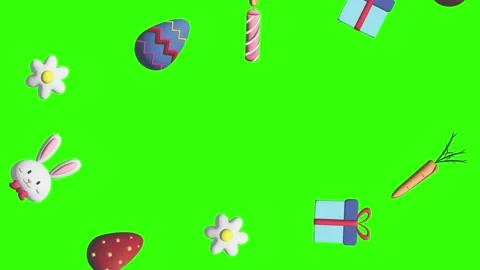Animation of Easter elements on green sc... | Stock Video | Pond5