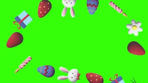 Animation of Easter elements on green sc... | Stock Video | Pond5