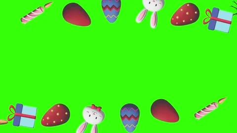 Animation of Easter elements on green sc... | Stock Video | Pond5