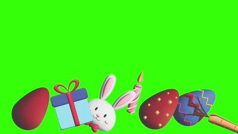 Animation of Easter elements on green sc... | Stock Video | Pond5