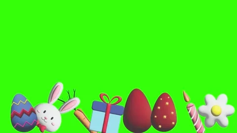 Animation of Easter elements on green sc... | Stock Video | Pond5