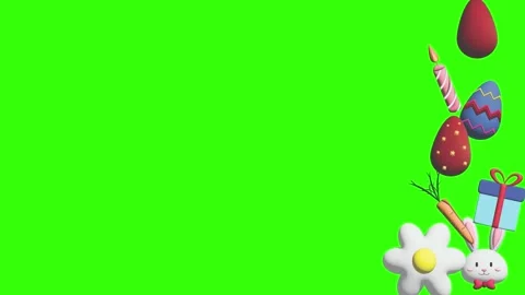 Animation of Easter elements on green sc... | Stock Video | Pond5