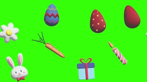 Animation of Easter elements on green sc... | Stock Video | Pond5