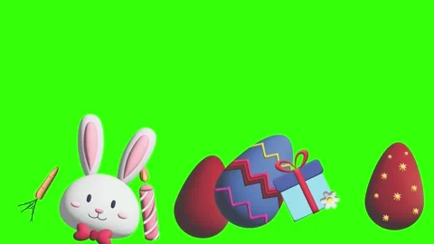 Animation of Easter elements on green sc... | Stock Video | Pond5