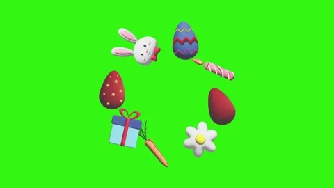 Animation of Easter elements on green sc... | Stock Video | Pond5