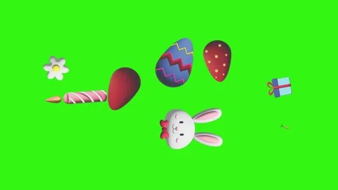 Animation of Easter elements on green sc... | Stock Video | Pond5