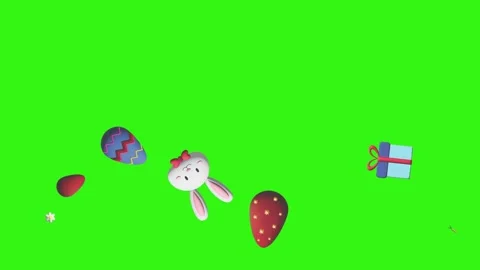 Animation of Easter elements on green sc... | Stock Video | Pond5