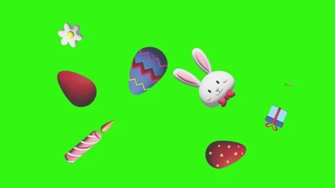 Animation of Easter elements on green sc... | Stock Video | Pond5