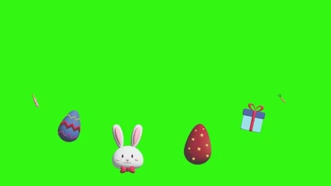 Animation of Easter elements on green sc... | Stock Video | Pond5
