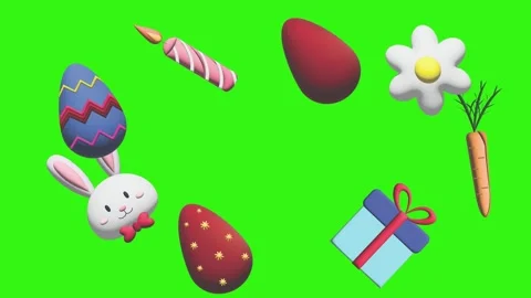 Animation of Easter elements on green sc... | Stock Video | Pond5