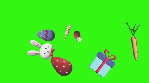 Animation of Easter elements on green sc... | Stock Video | Pond5