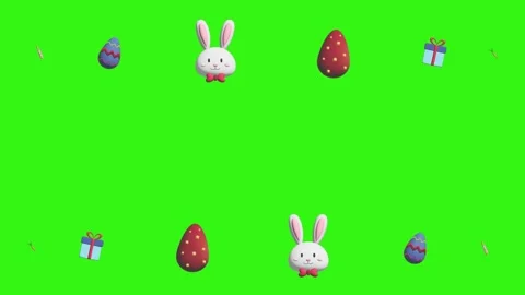 Animation of Easter elements on green sc... | Stock Video | Pond5